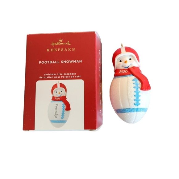 Hallmark | Holiday | Hallmark Ornament Football Snowman 220 Personalize ...